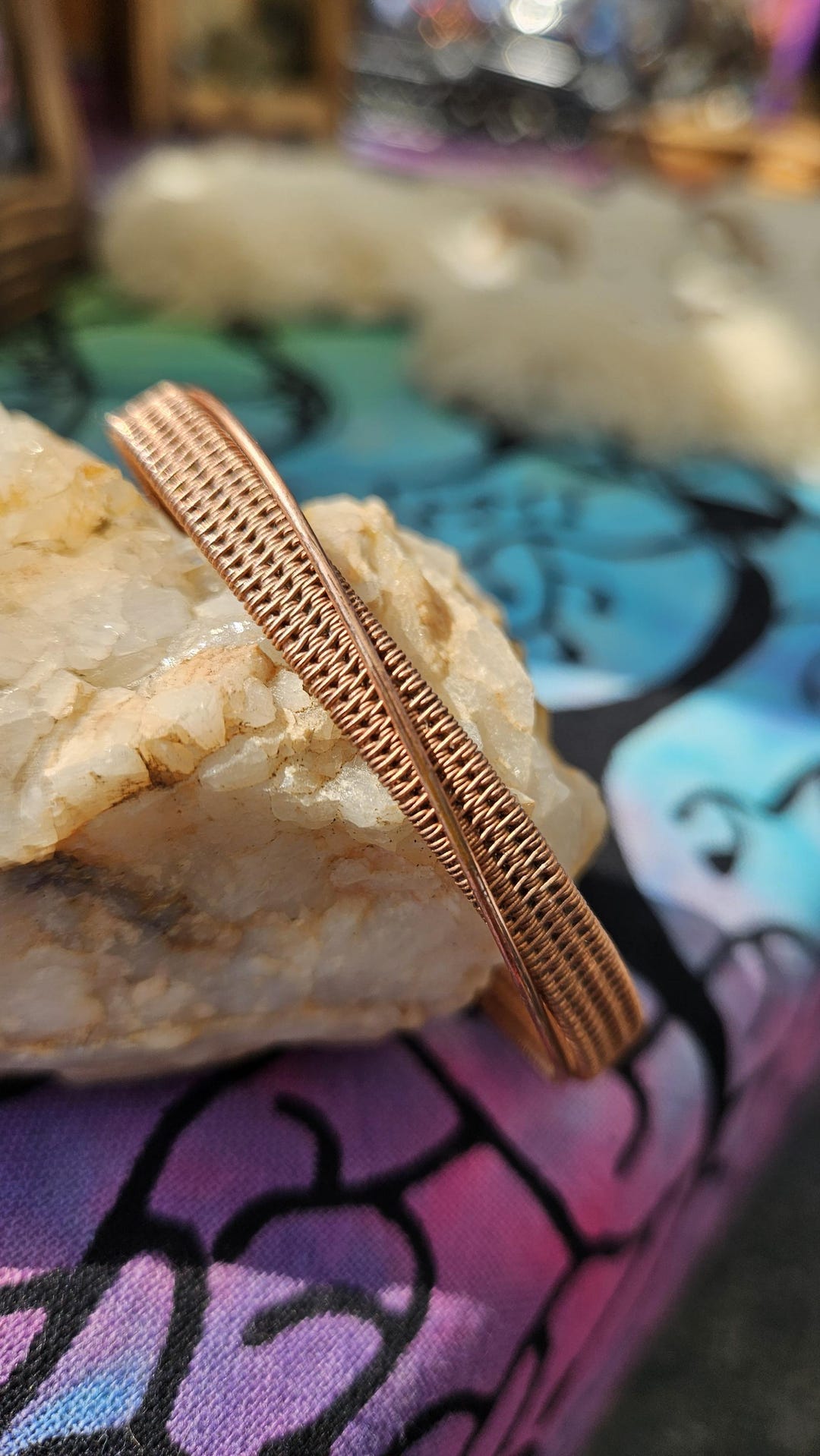 Cross Over Wire Wrapped Cuff Bracelet, Cross Over Wire Weaved Copper ...
