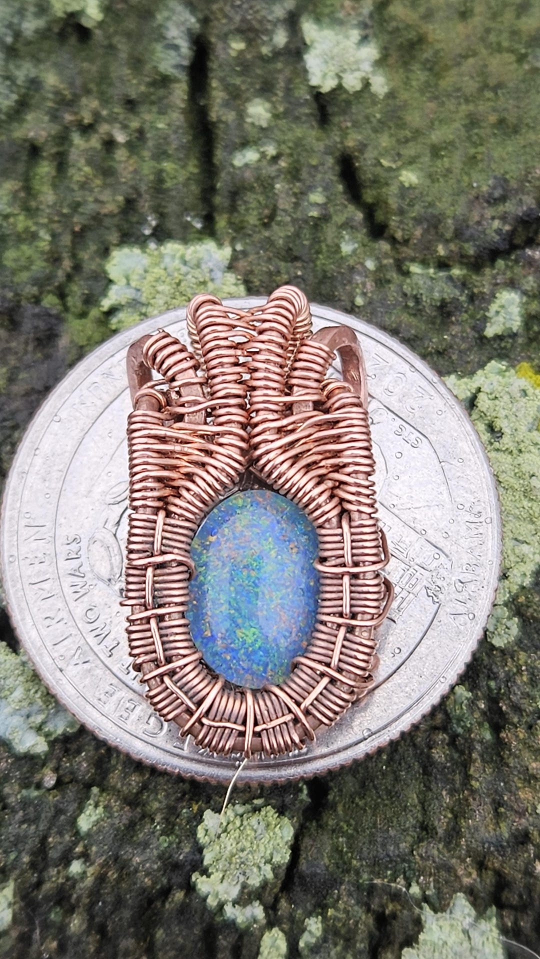 Australian Opal Micro Pendant, Australian Opal Mini Wire Wrapped ...
