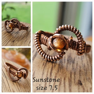 Dainty Crystal Ring, Wire Wrapped Crystal Ring, Wire Weaved Gemstone ...