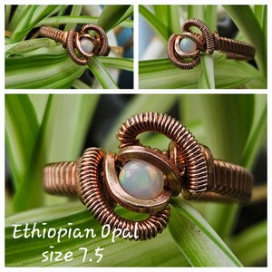 Dainty Crystal Ring, Wire Wrapped Crystal Ring, Wire Weaved Gemstone ...