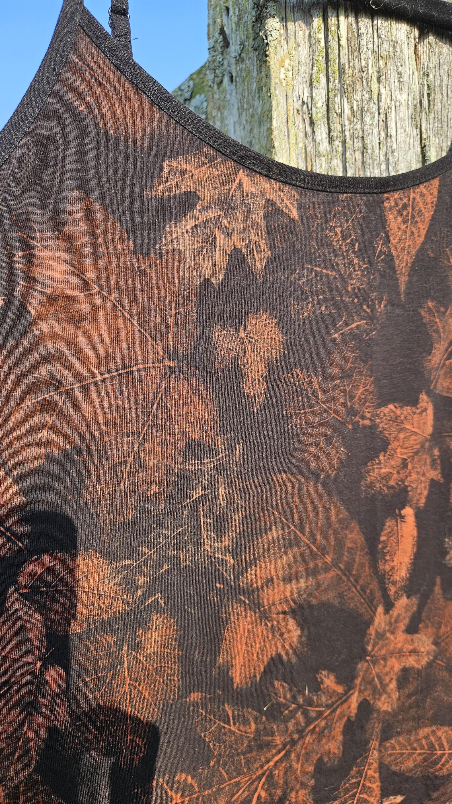 Leaf Bleach Tank Top, Leaf Print Bleached Tank, Bleach Dyed Leaf Tank ...