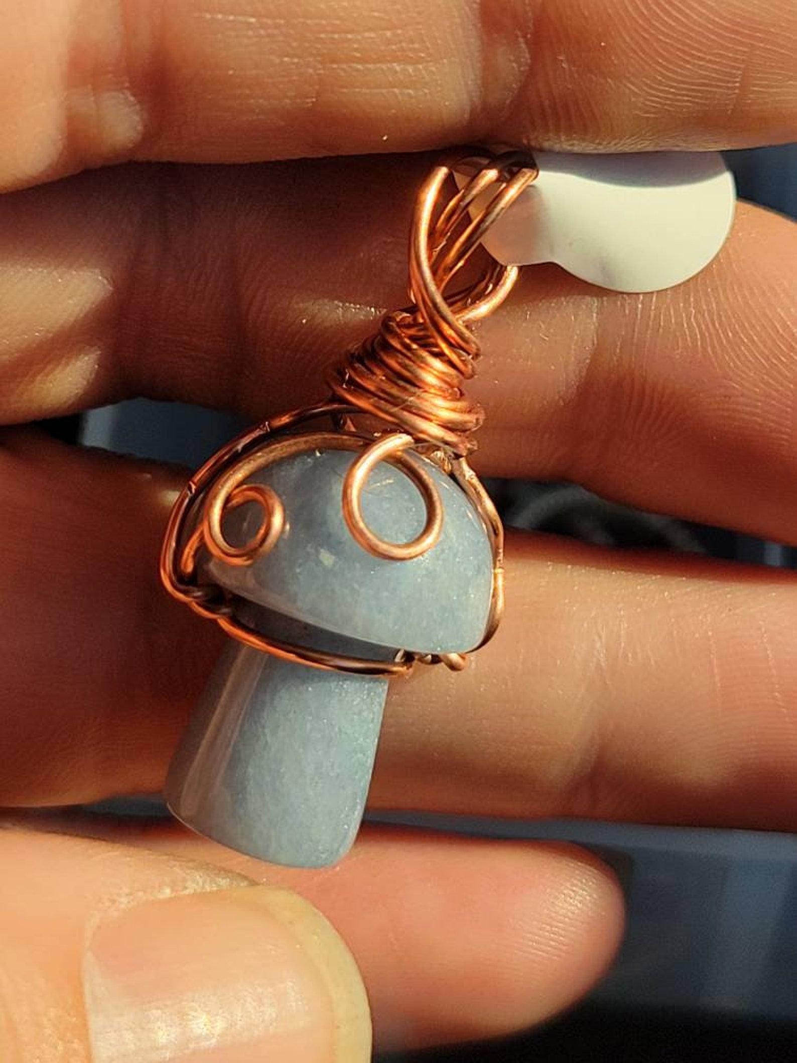 Mushroom Pendants Wire Wrapped Mushroom Pendant Wire Weaved - Etsy