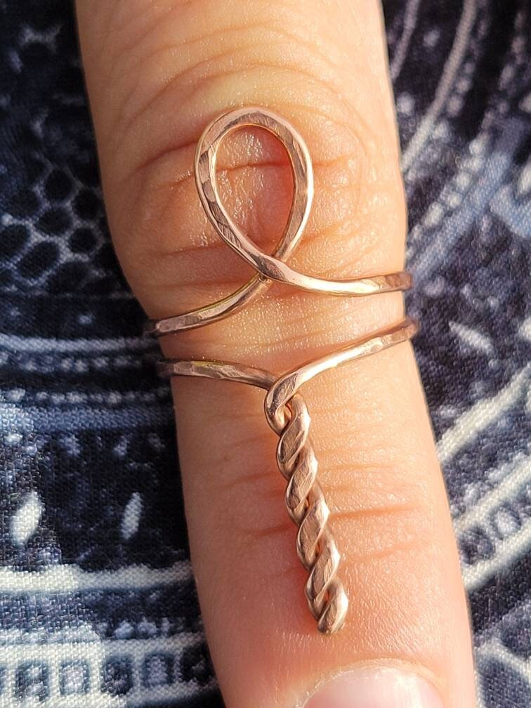 Ankh Ring Wire Wrapped Ankh Ring Copper Ankh Ring Egyptian - Etsy
