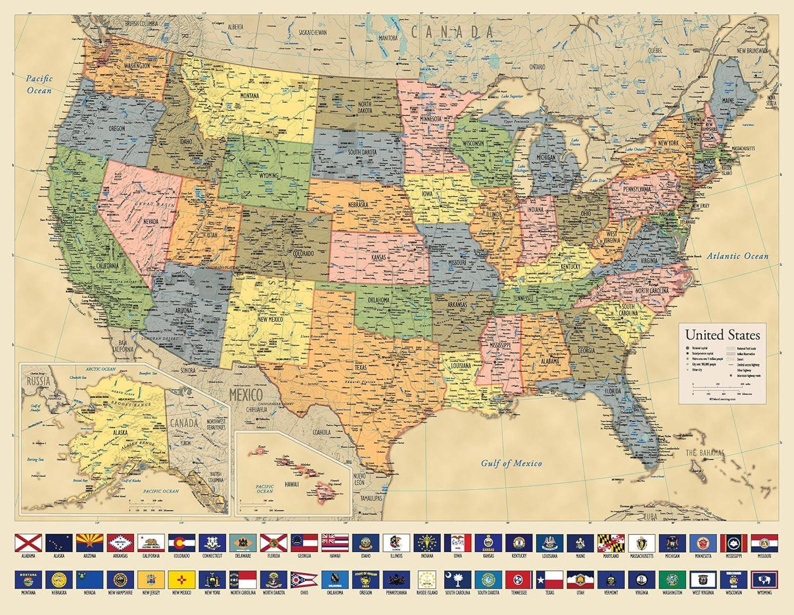 Giant USA Map - Mega Map of the United States of America - US Map Chart ...