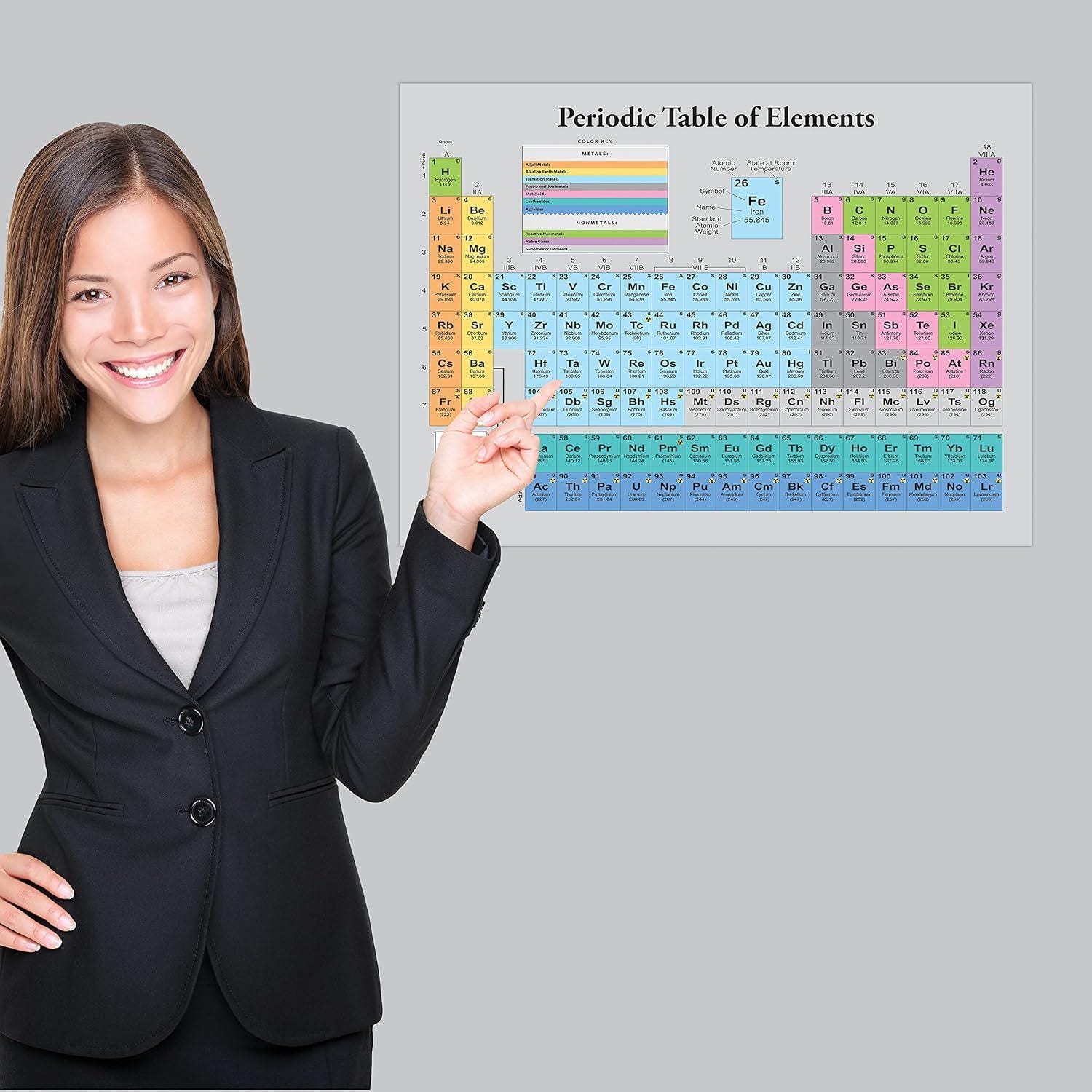 3 Pack - Periodic Table of the Elements Poster [grey] + Muscular ...