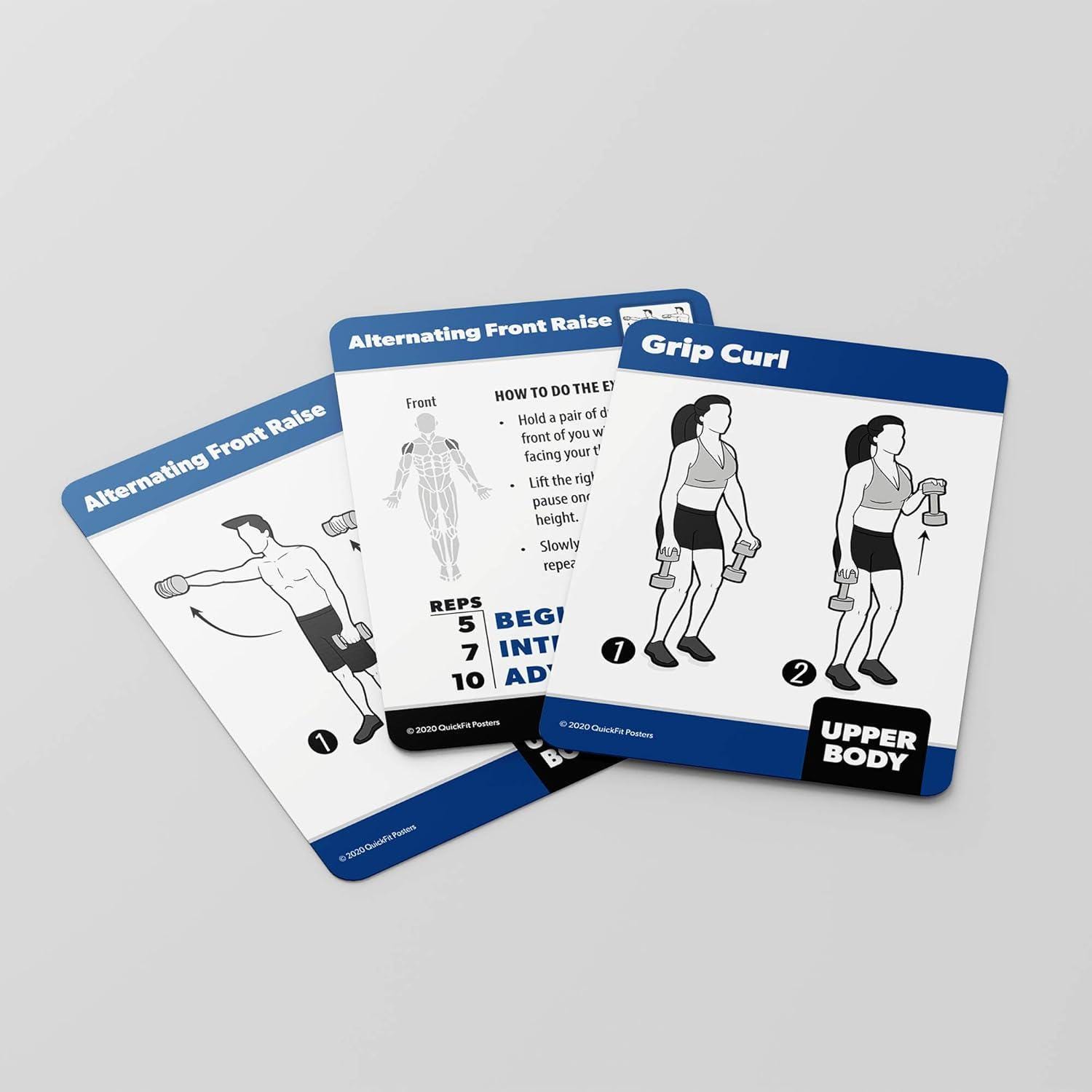 QUICKFIT Dumbbell Exercise Cards - Fitness Playing Cards With Over 50 ...