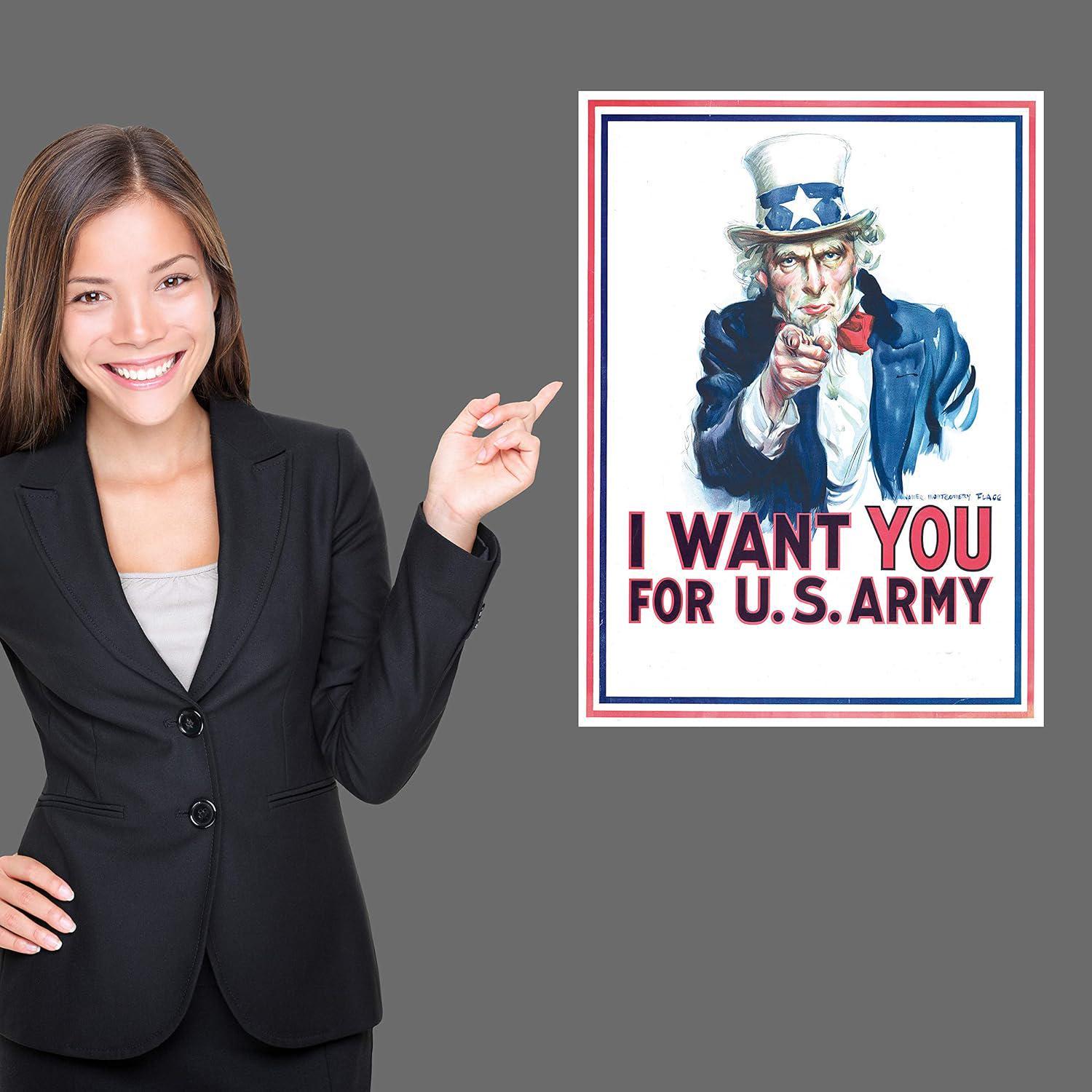 Uncle Sam - I Want You for U.S. Army Poster - World War 2 Poster - WW2 ...