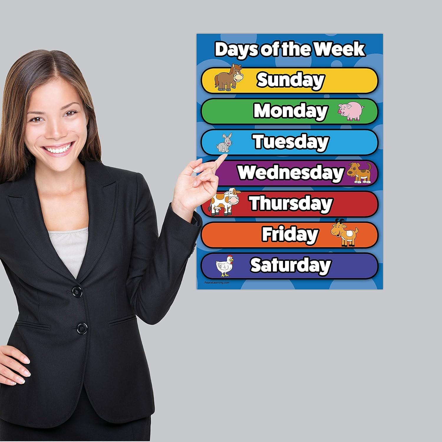 Days of the Week Poster Chart - Laminated - Double Sided (18 X 24) - Etsy