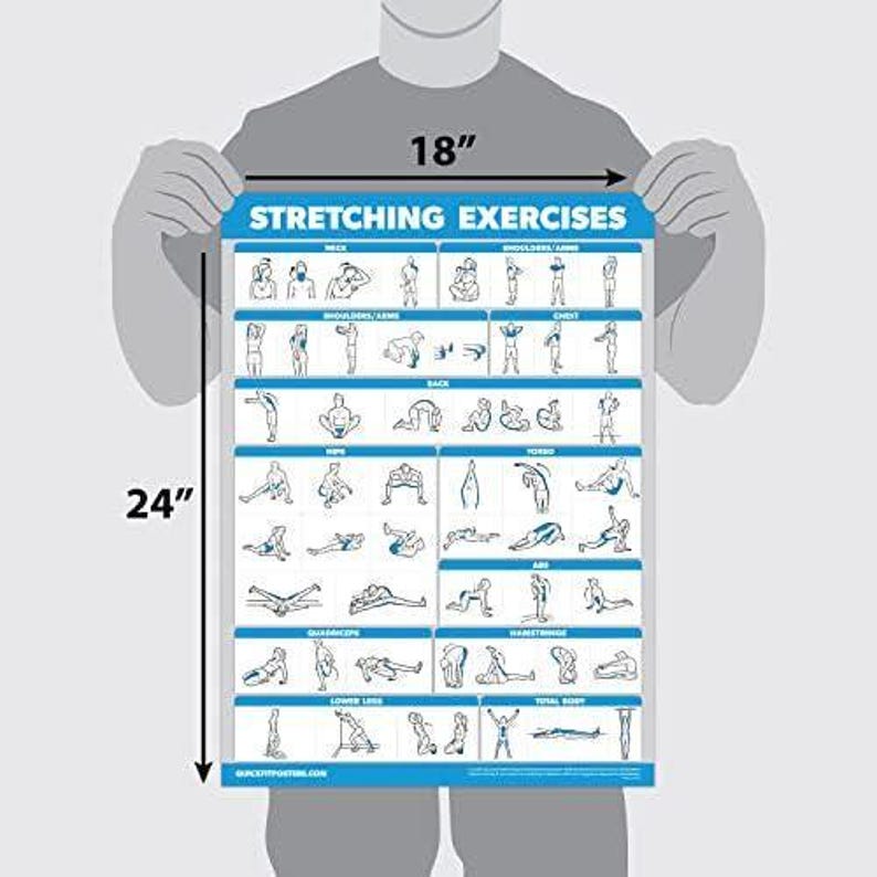 QUICKFIT Yoga Poses and Stretching Exercise Poster Set - Laminated 2 ...