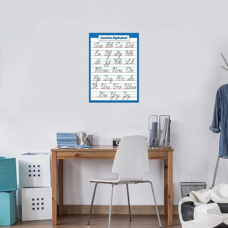 2 Pack - Multiplication Tables Poster + Cursive ABC Alphabet Chart ...