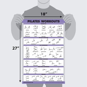 Quickfit Pilates Workout Poster - Pilates Mat Work Exercises (laminated ...