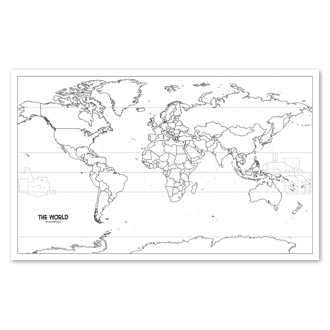 Laminated Blank World Map Outline Poster - 18" X 29" - (for Use With ...