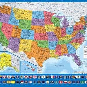 Giant USA Map - Mega Map of the United States of America - US Map Chart ...