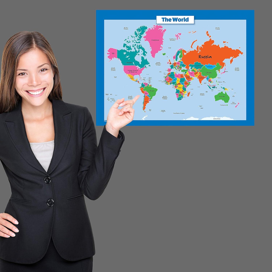 World Map for Kids - LAMINATED - Wall Chart Map of the World 18" X 24 ...