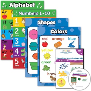 5-pack Preschool Curriculum Kit on CD & ABC, Numbers 1-10, Shapes and ...