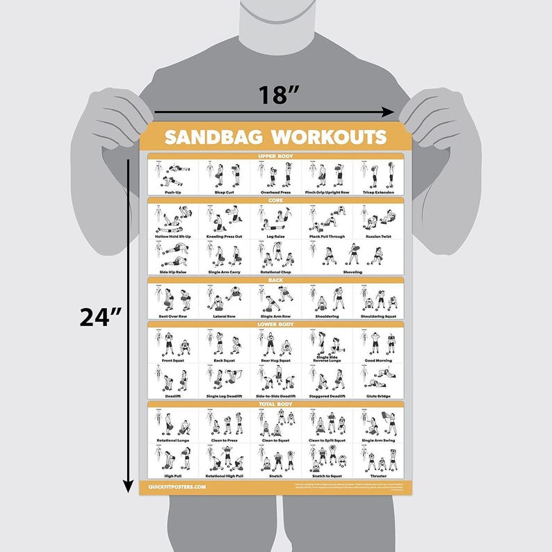 Palace Learning Sandbag Exercise Workout Poster - LAMINATED Sand Bag ...