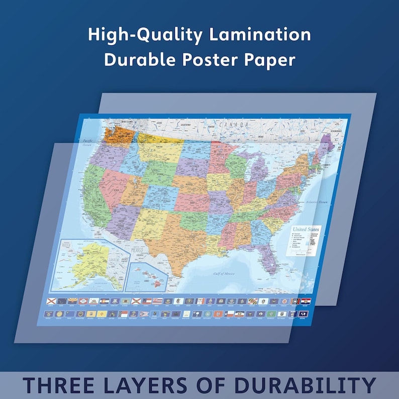 Giant USA Map - Mega Map of the United States of America - US Map Chart ...