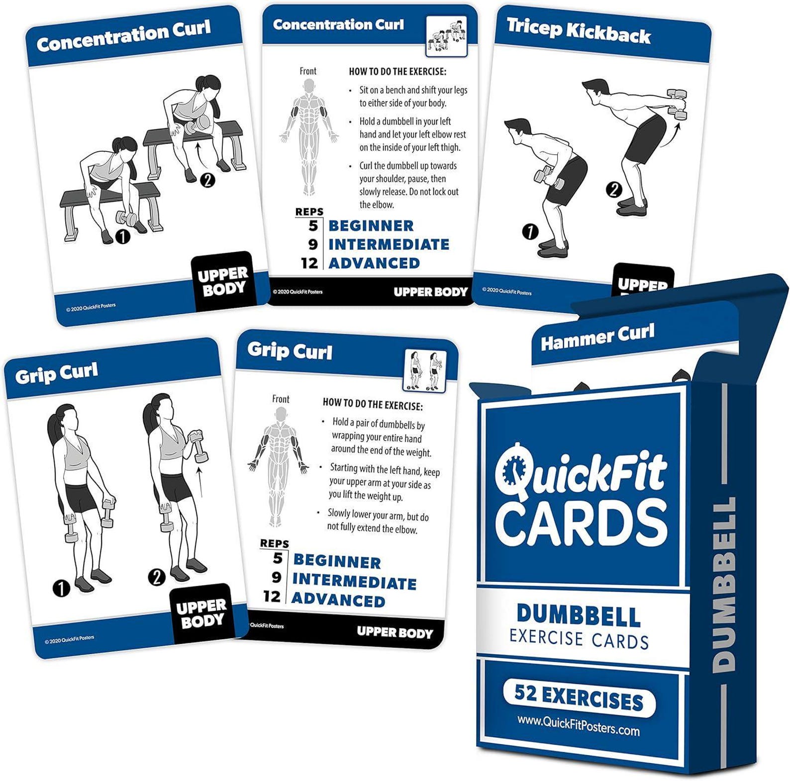 2 Pack: Yoga Poses Laminated Poster + Dumbbell Exercise Playing Cards ...