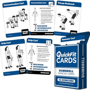 2 Pack: Yoga Poses Laminated Poster + Dumbbell Exercise Playing Cards ...