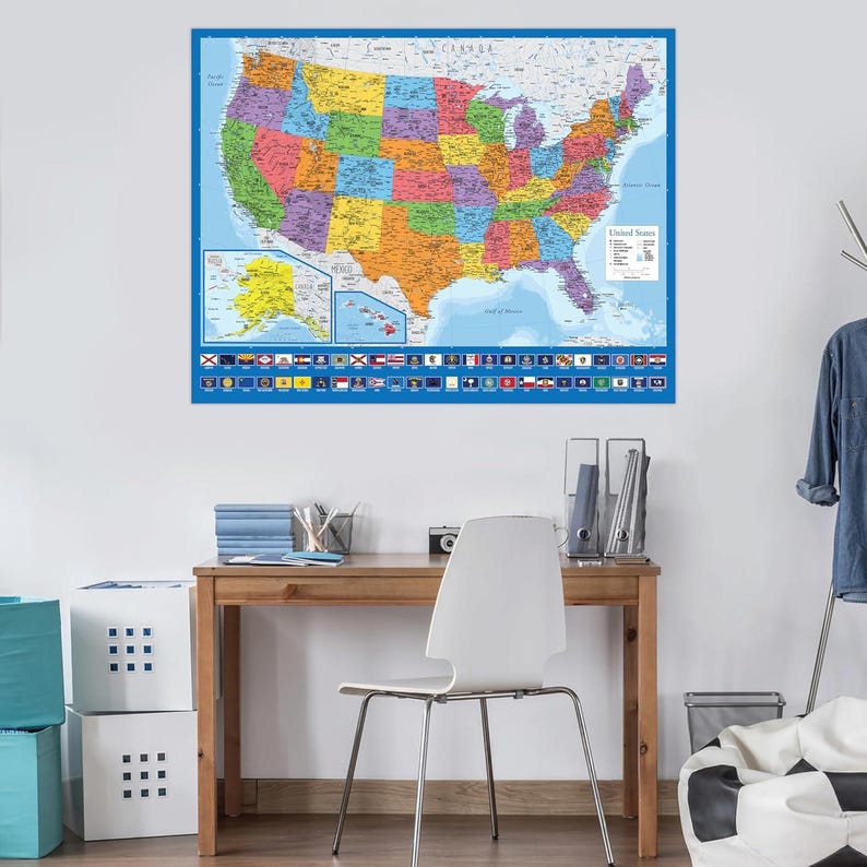 Giant USA Map - Mega Map of the United States of America - US Map Chart ...