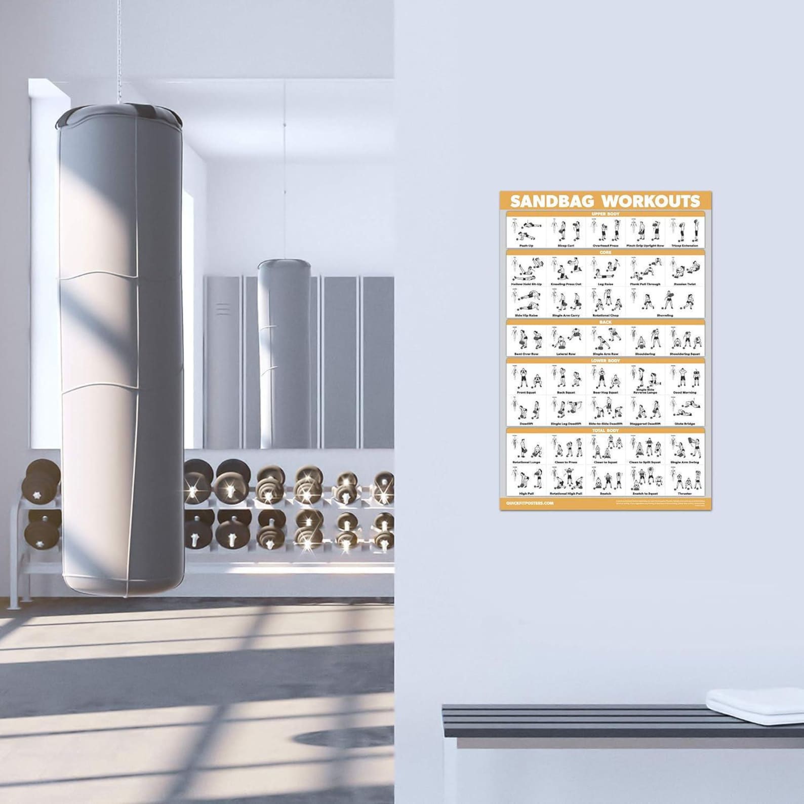 Palace Learning Sandbag Exercise Workout Poster - LAMINATED Sand Bag ...