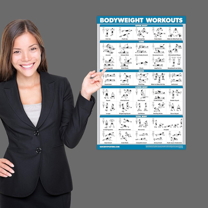Palace Learning QUICKFIT Bodyweight Workout Exercise Poster - Body ...