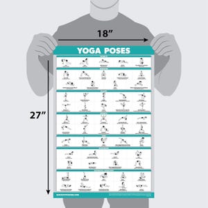 2 Pack: Yoga Poses Laminated Poster + Dumbbell Exercise Playing Cards ...