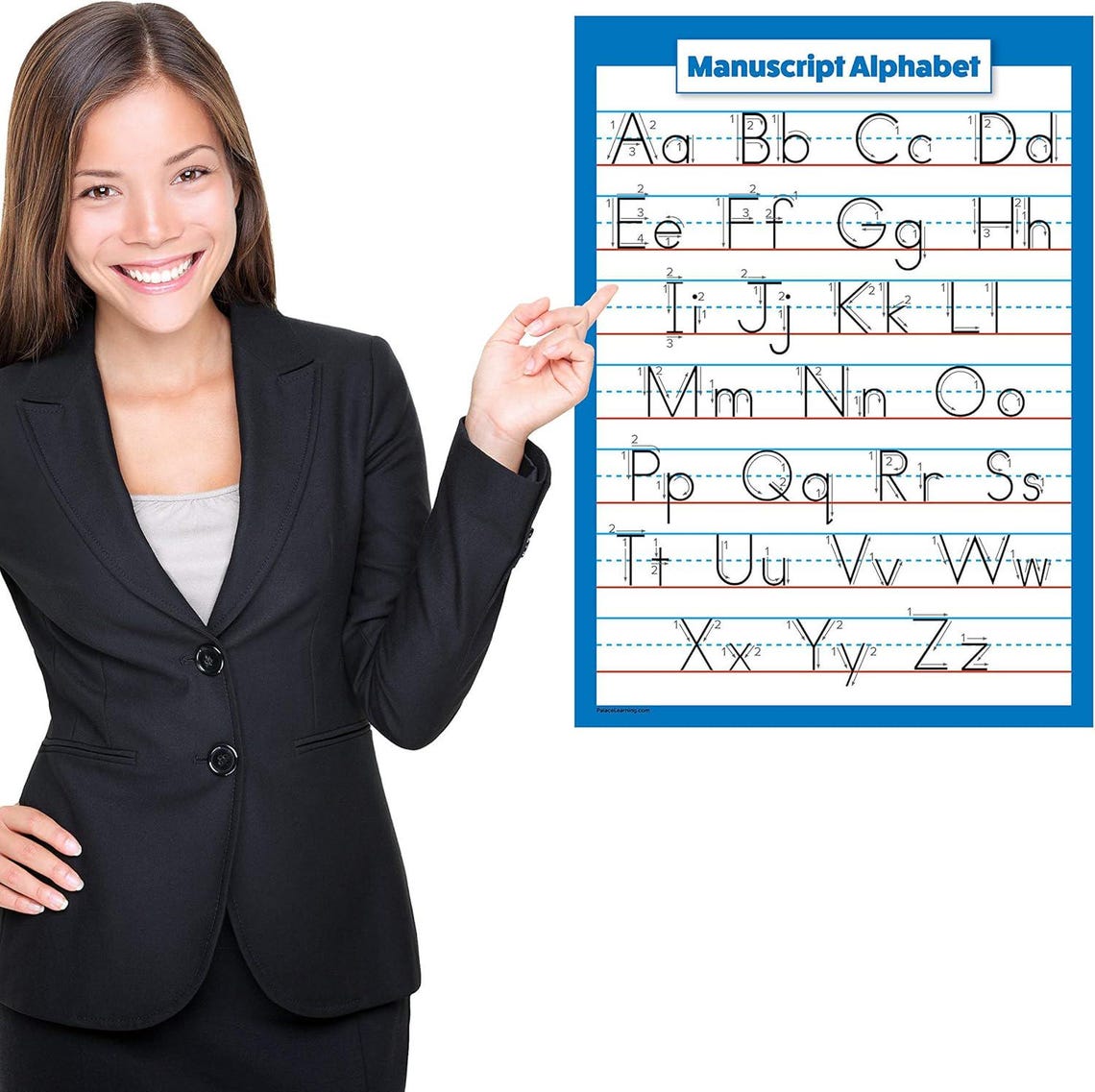 ABC Alphabet - Cursive Chart & Manuscript Poster - Laminated 2 Poster ...