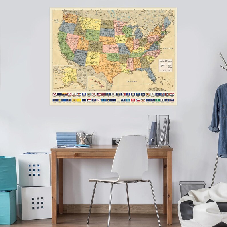 Giant USA Map - Mega Map of the United States of America - US Map Chart ...