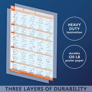 QUICKFIT Sliding Bench Workout Poster - Incline Bench Exercise Chart ...