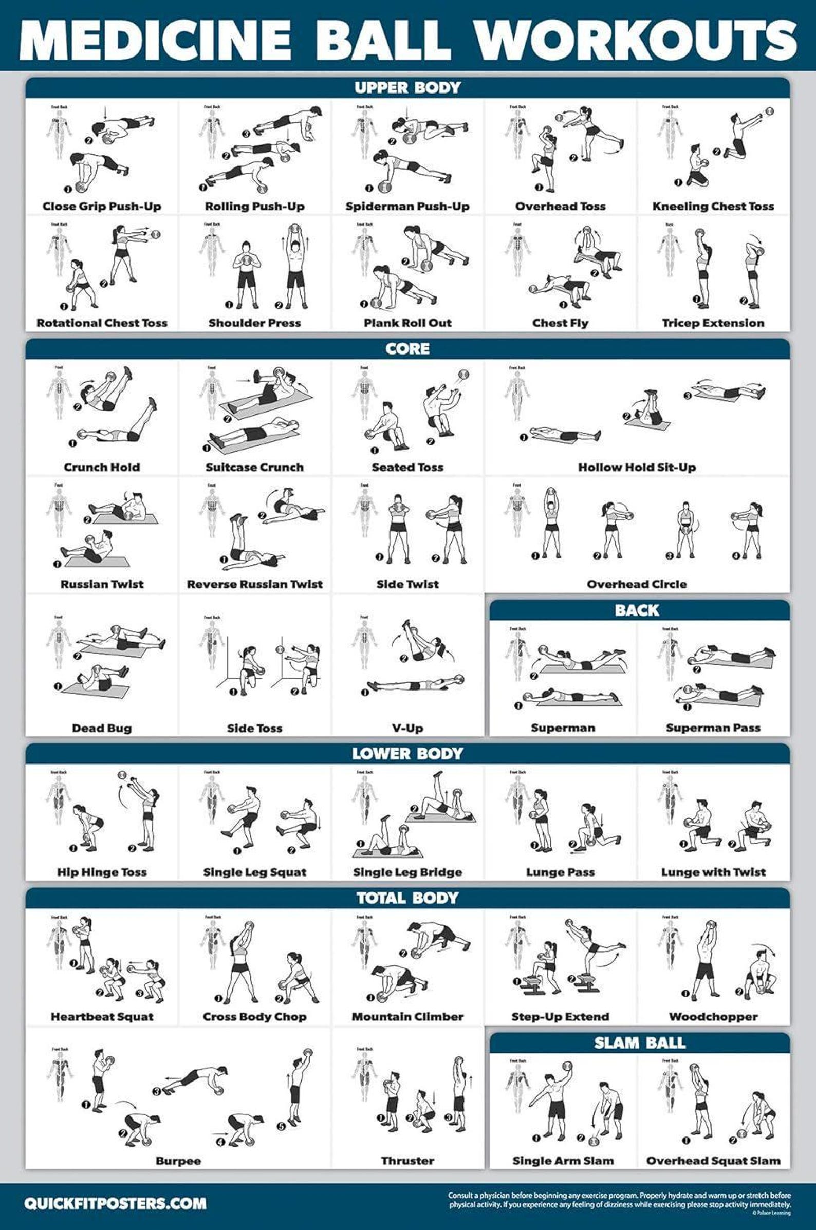 Palace Learning Quickfit Medicine Ball Workout Poster - Exercise ...
