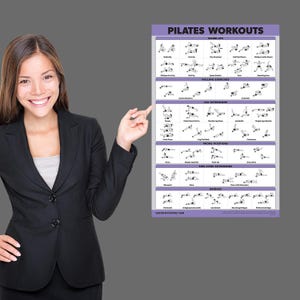 Quickfit Pilates Workout Poster - Pilates Mat Work Exercises (laminated ...