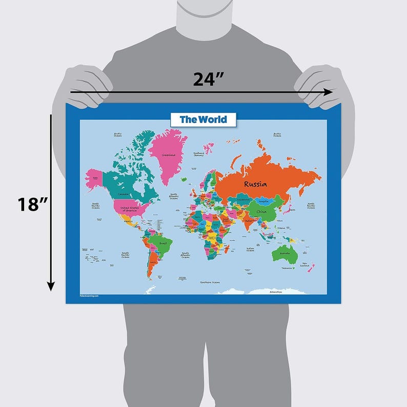 laminated world maps for kids