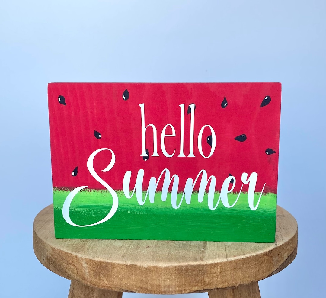 Hello Summer Watermelon Tiered Tray Sign / Watermelon Tiered Tray ...