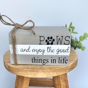 Paws and Enjoy the Good Things in Life Tiered Tray Book Stack / Pet ...