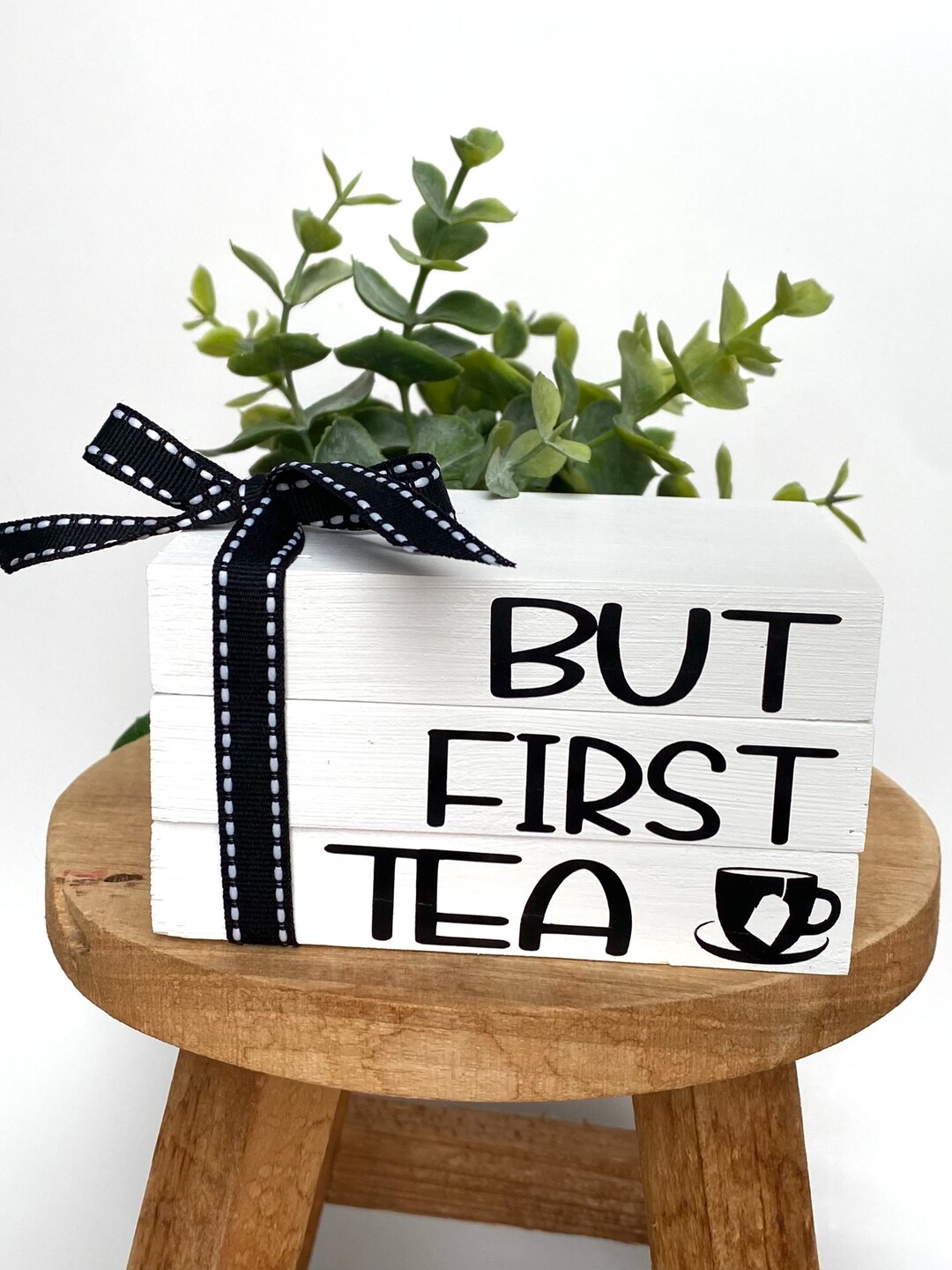 But First Tea Tiered Tray Book Stack / Tea and Coffee Bar / Tea Tiered ...