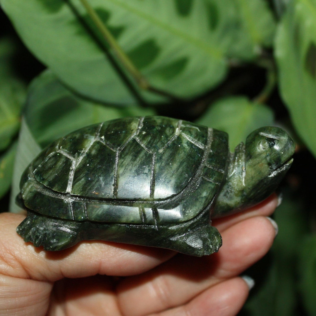 Serpentine Turtle Crystal Turtle - Etsy