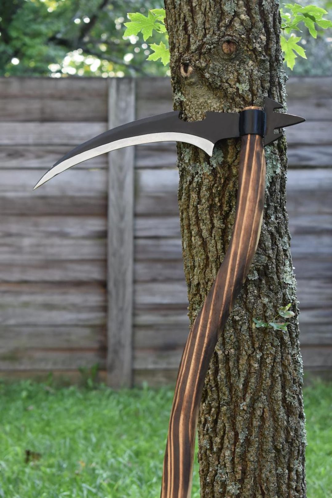 Collectable Handmade Grim Reaper Sickle Spear, Carbon Forged Scythe ...