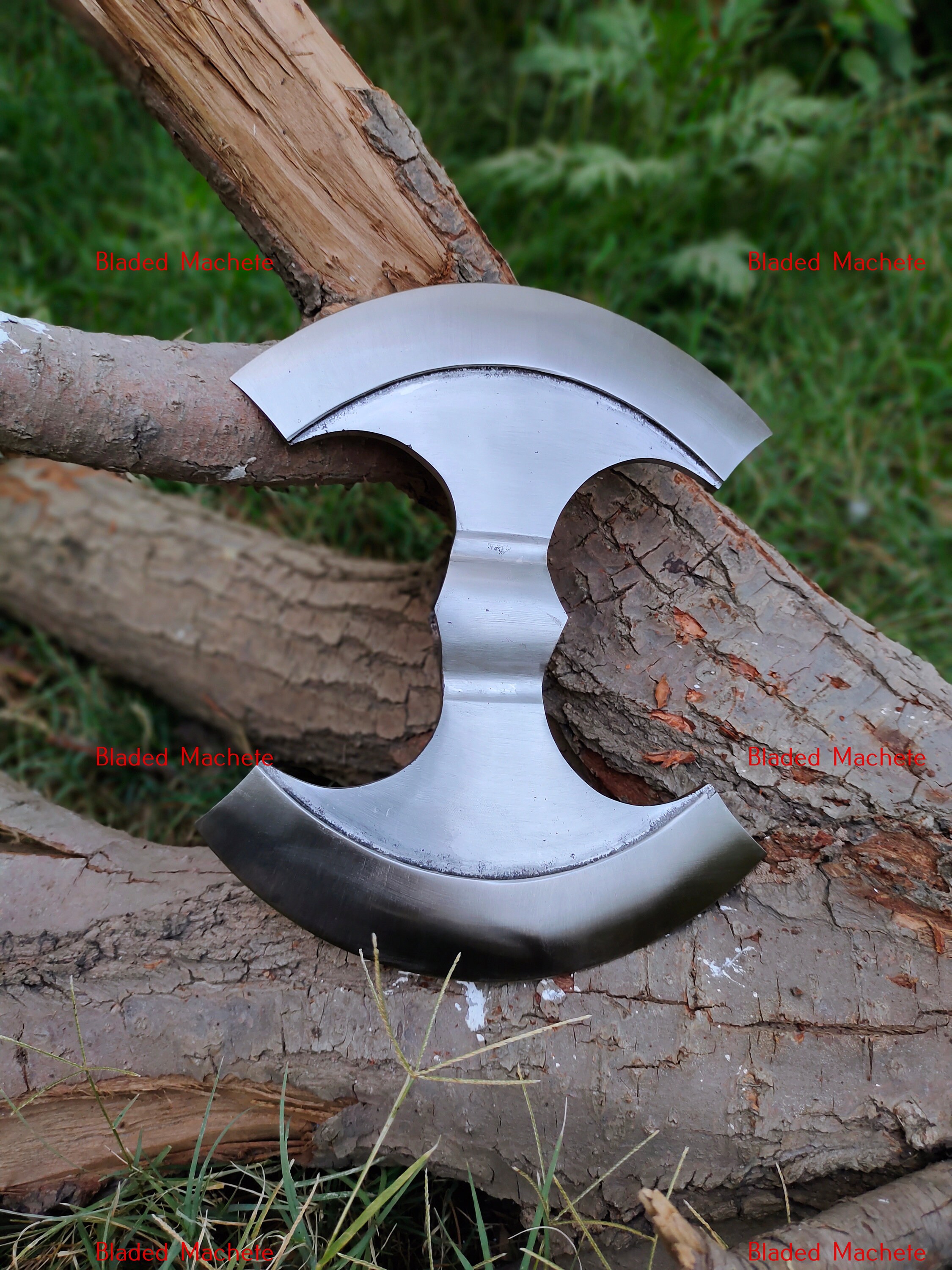 Medieval Warrior Double Edge Axe Head, Carbon Forged Viking Tow Sided ...