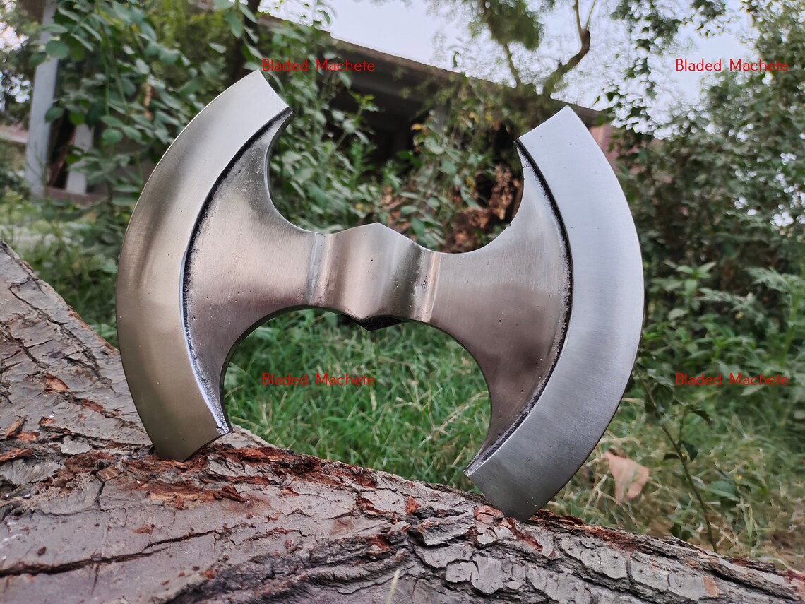 Medieval Warrior Double Edge Axe Head, Carbon Forged Viking Tow Sided ...
