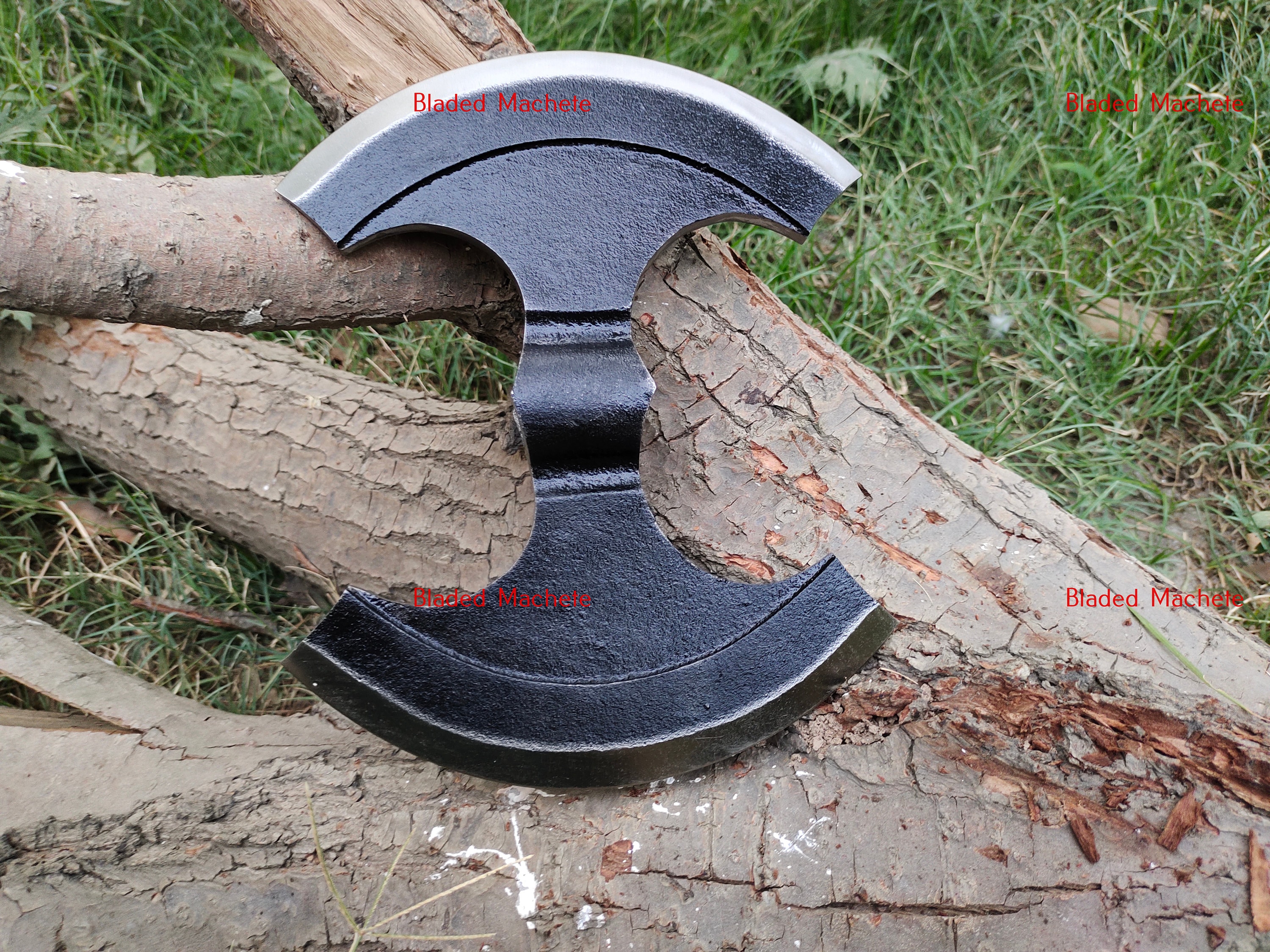 Medieval Warrior Double Edge Axe Head, Carbon Forged Viking Tow Sided ...