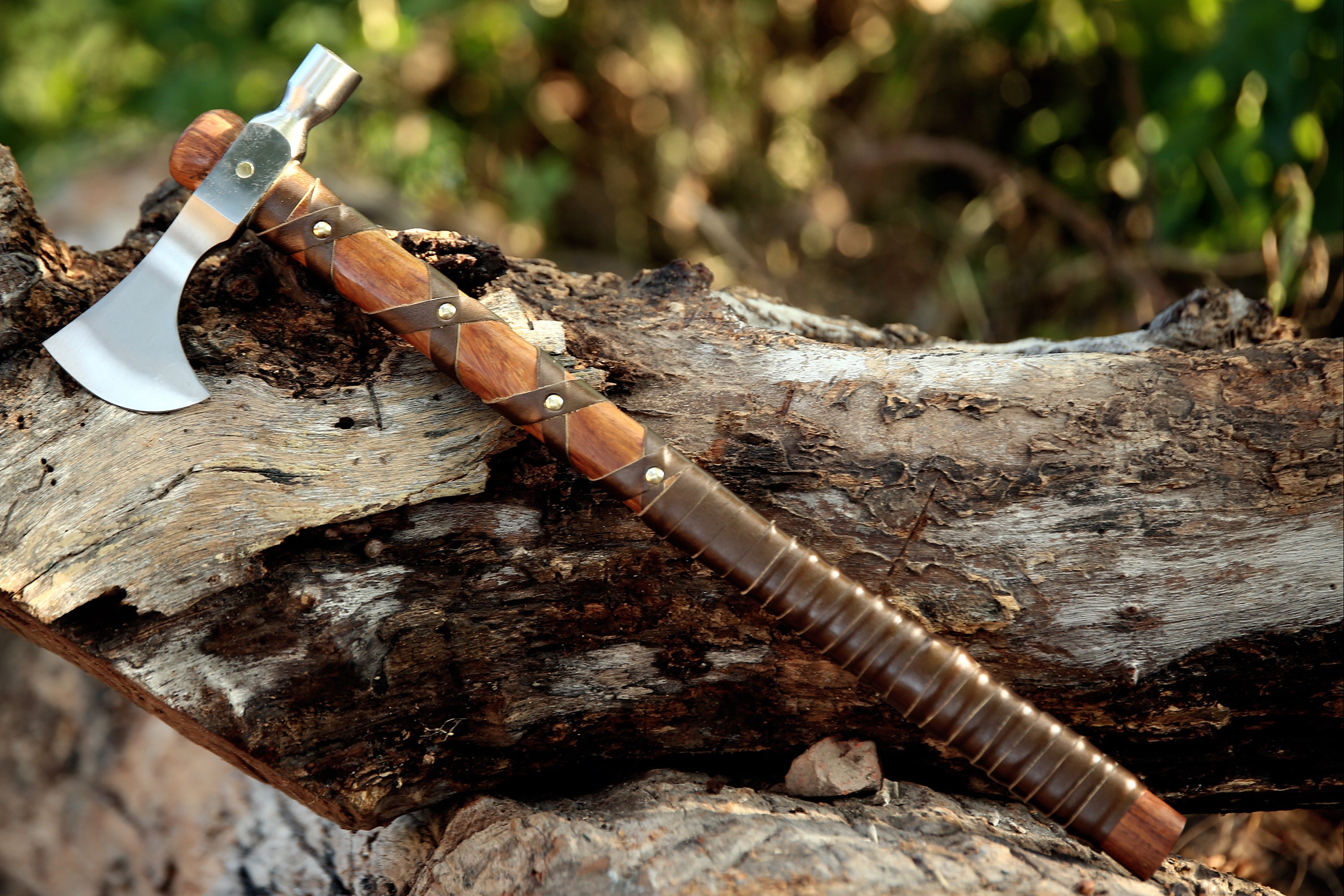 Custom Forged Viking Tomahawk Axe With Rose Wood Shaft Carbon - Etsy