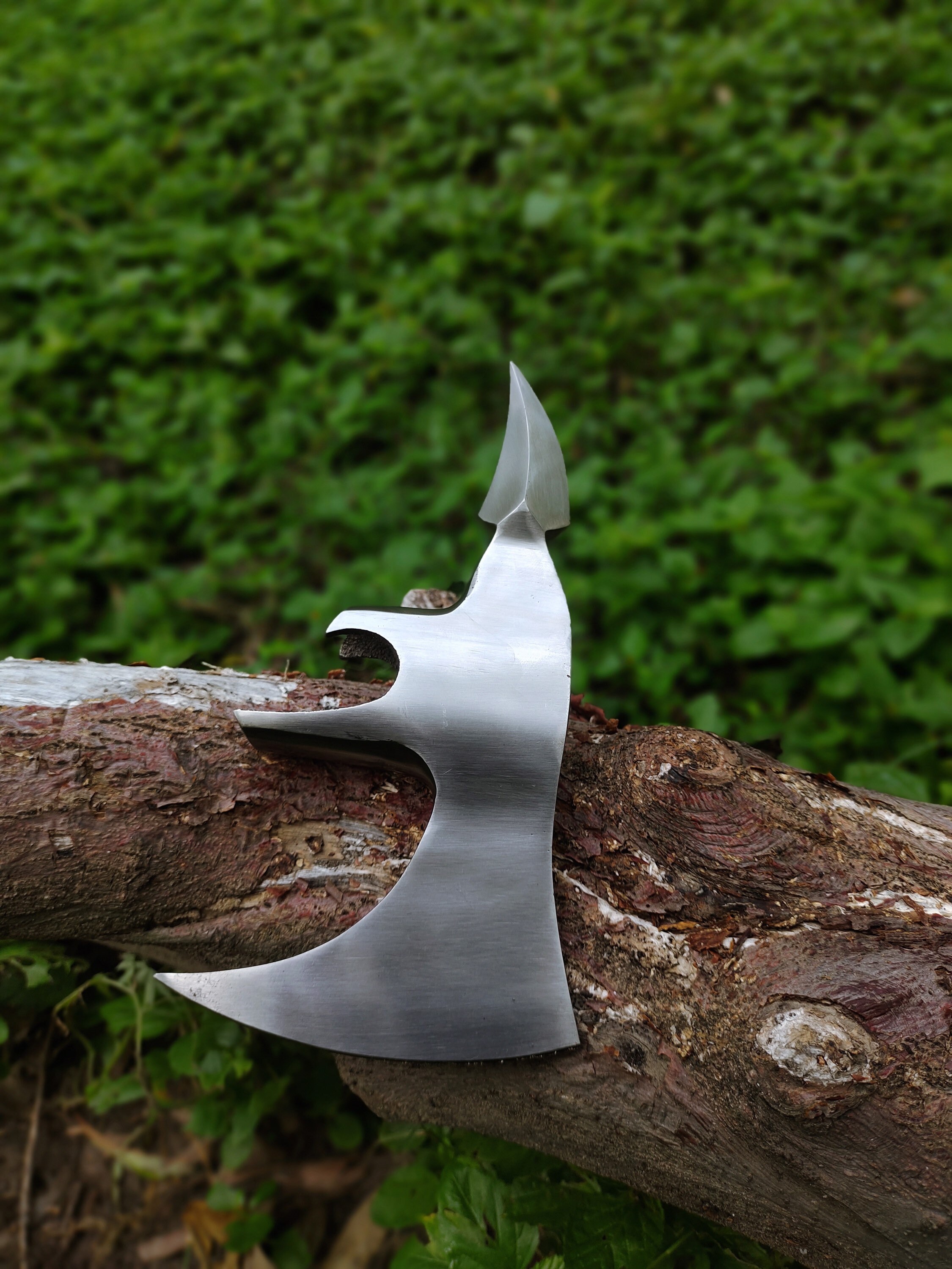 Viking Bearded Tomahawk Axe Head, Hand Forged High Carbon Steel Spike ...
