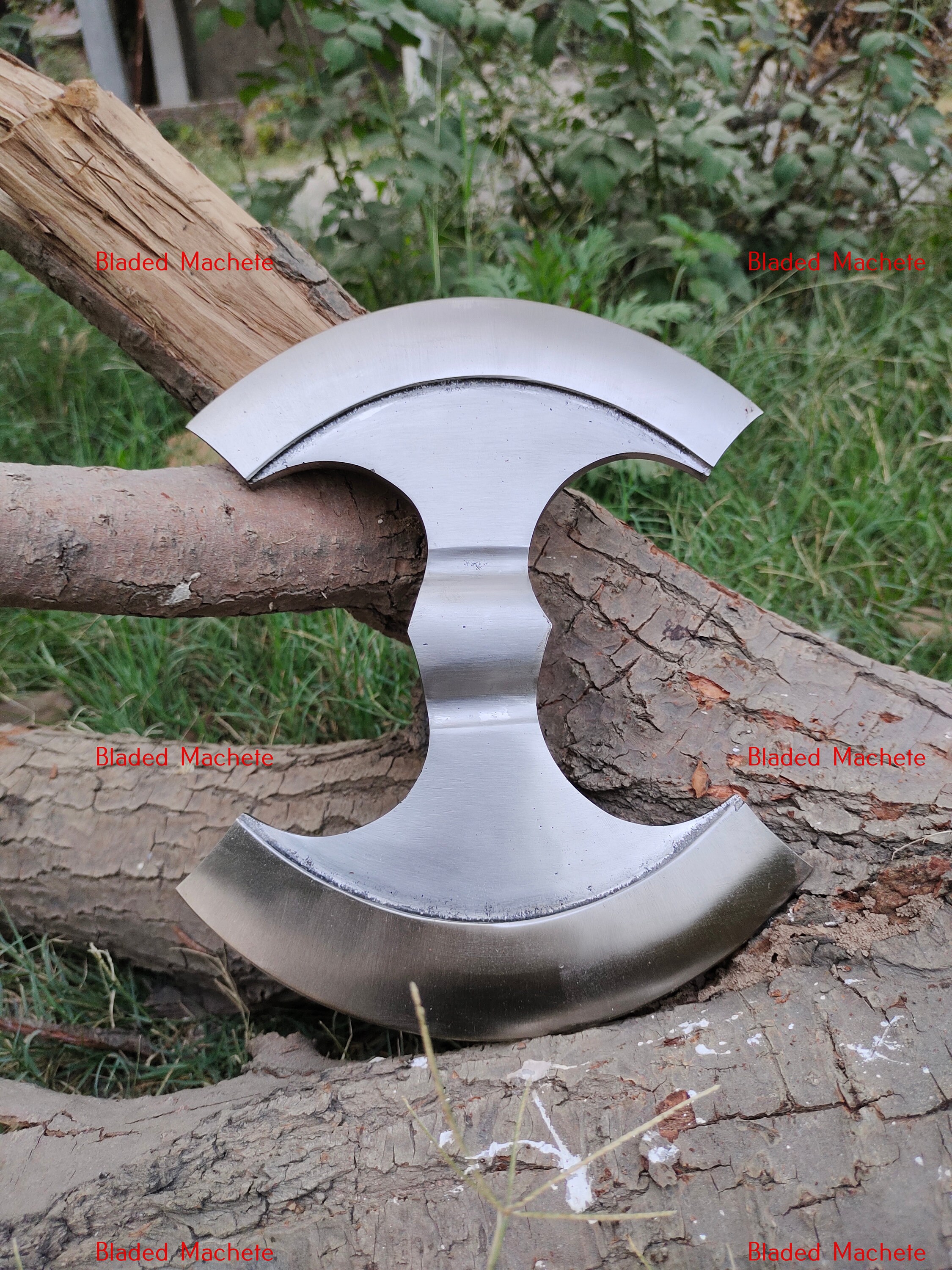 Medieval Warrior Double Edge Axe Head, Carbon Forged Viking Tow Sided ...