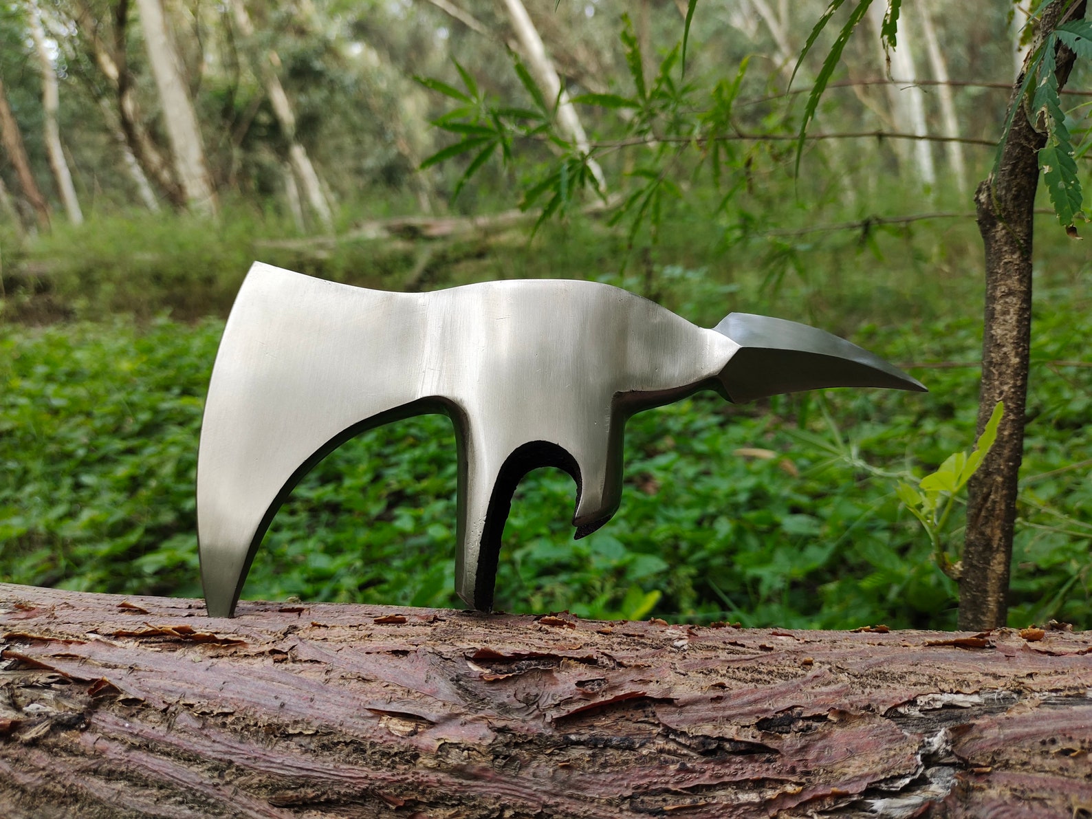 Viking Bearded Tomahawk Axe Head, Hand Forged High Carbon Steel Spike ...