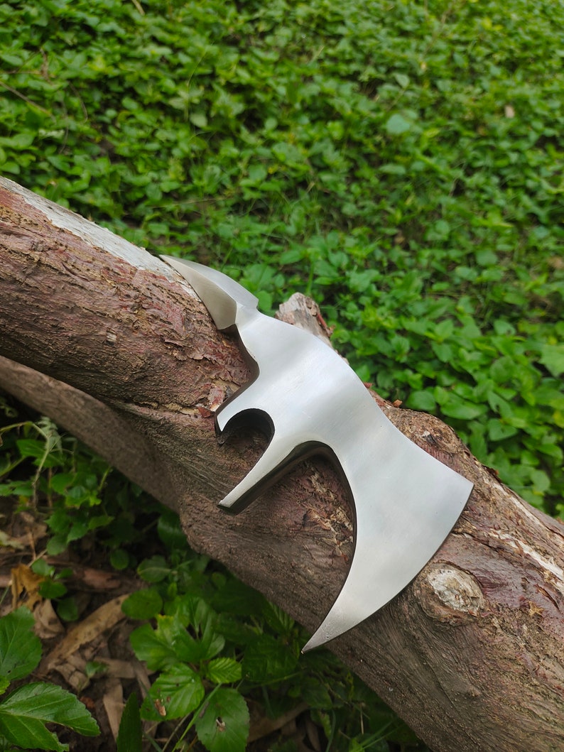 Viking Bearded Tomahawk Axe Head, Hand Forged High Carbon Steel Spike ...