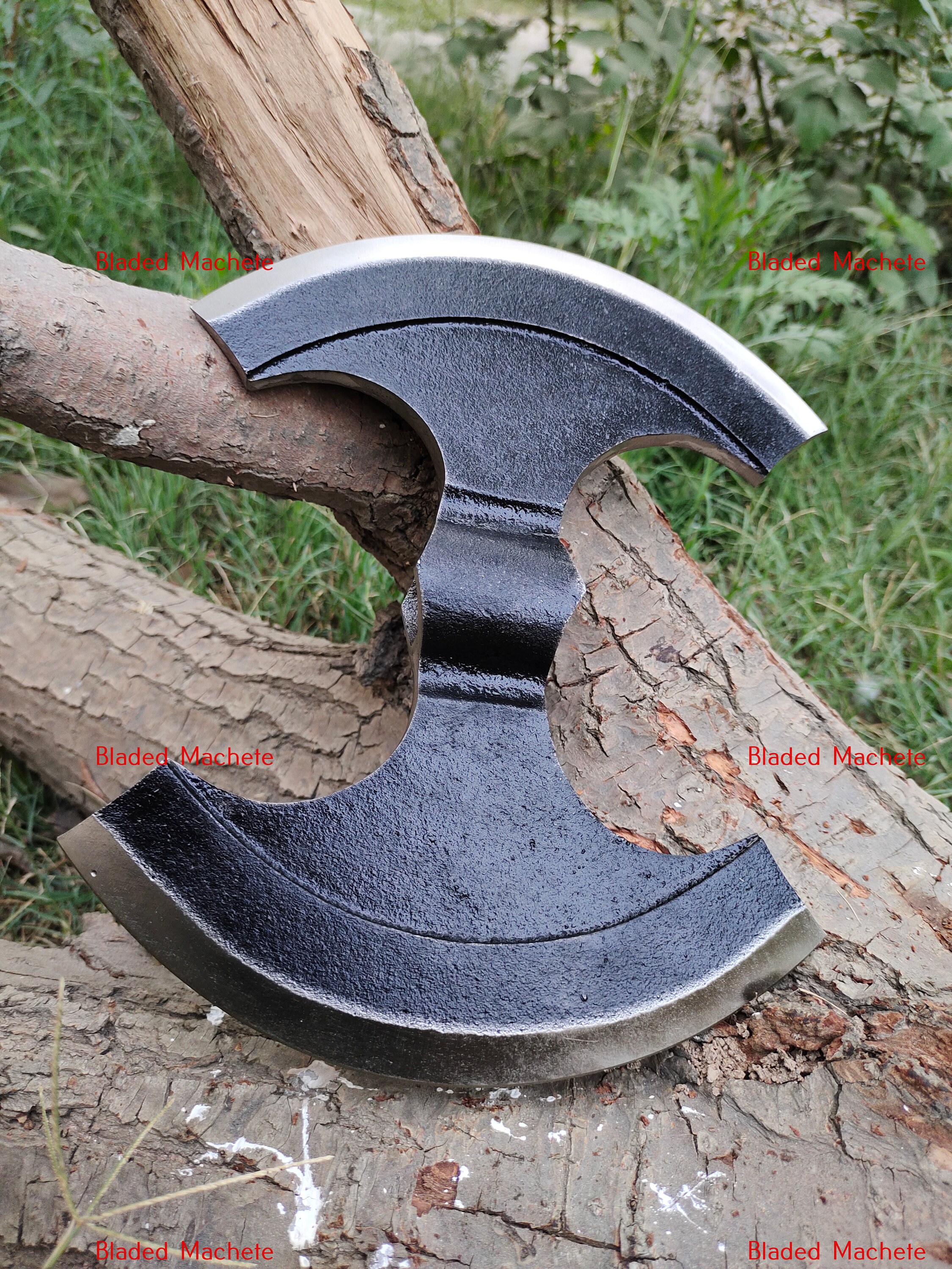 Medieval Warrior Double Edge Axe Head, Carbon Forged Viking Tow Sided ...