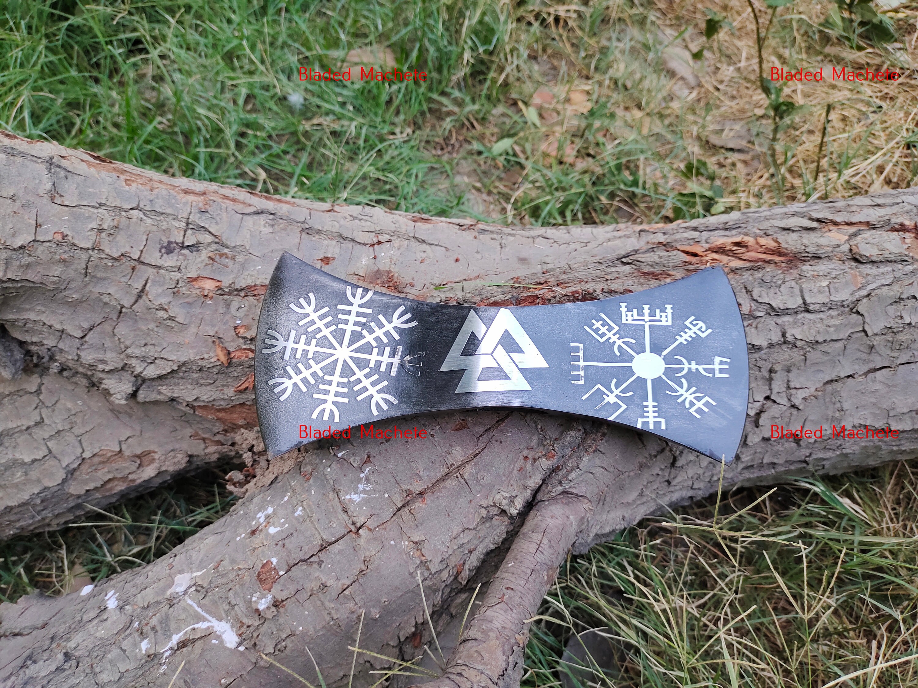 Medieval Warrior Double Edge Axe Head, Carbon Forged Viking Tow Sided ...