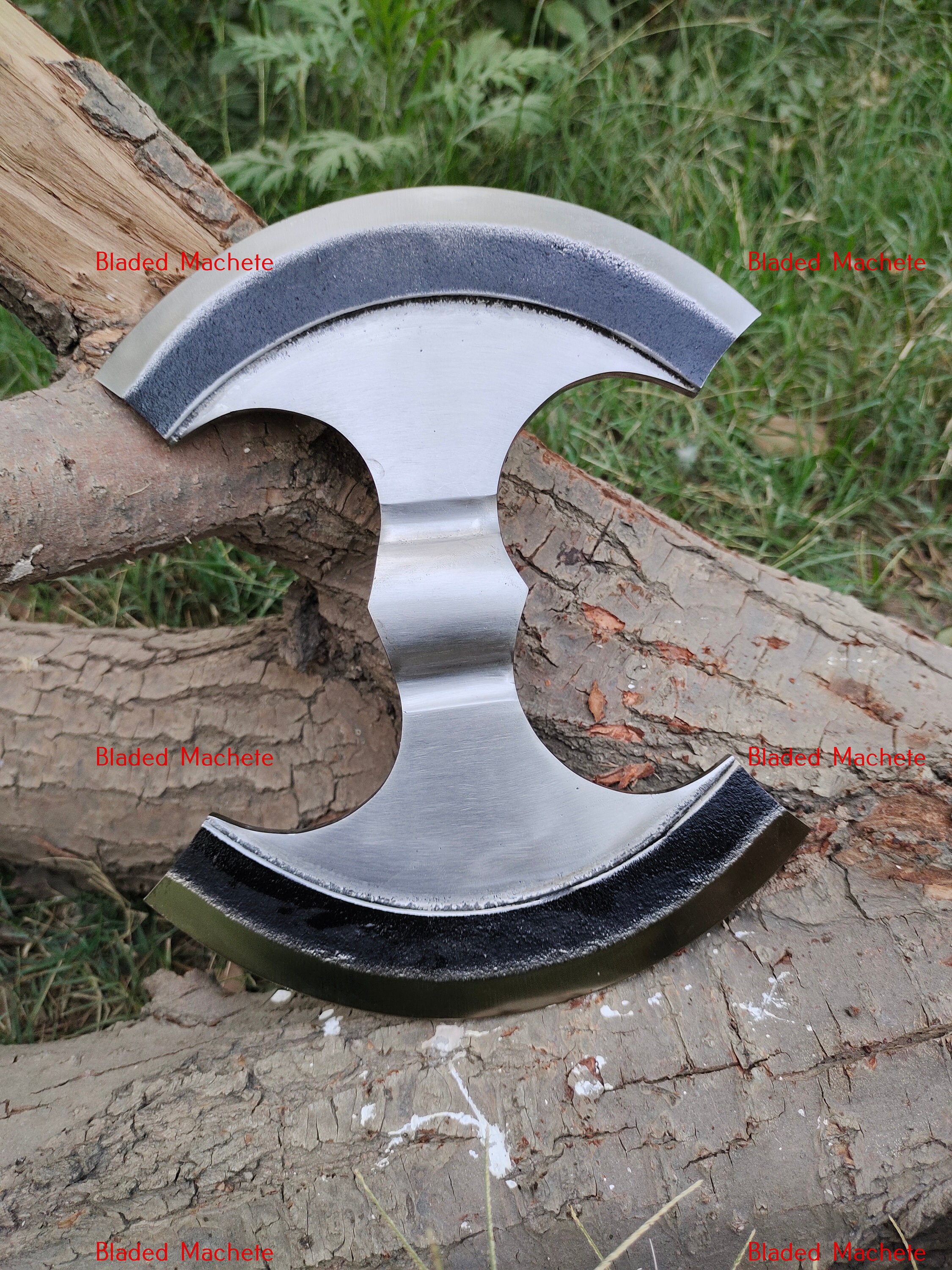 Medieval Warrior Double Edge Axe Head, Carbon Forged Viking Tow Sided ...
