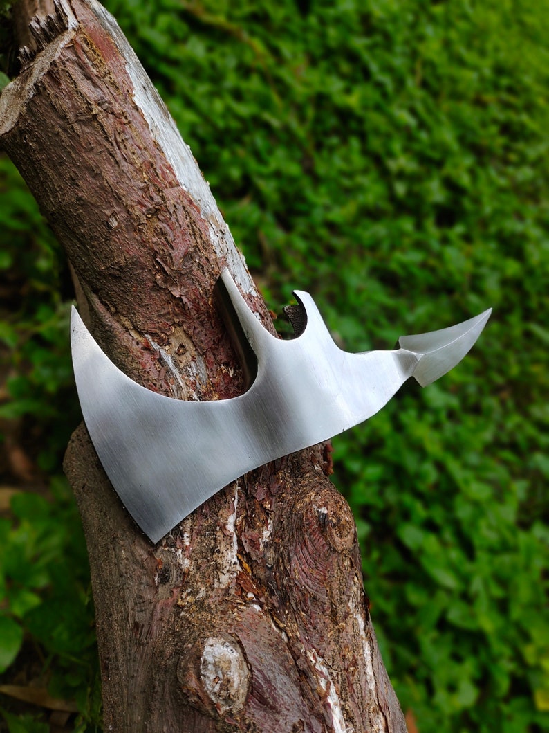 Viking Bearded Tomahawk Axe Head, Hand Forged High Carbon Steel Spike ...